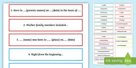 Mini Biography Writing Frame | Biography Poster Report