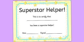 Kindness Award Certificate