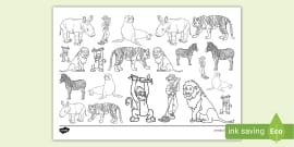 Zoo Scene Colouring Page (teacher made) - Twinkl