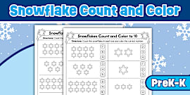 1-10 on Snowflakes Number Strips