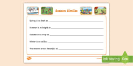 Autumn Simile Poem Template (teacher made) - Twinkl