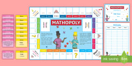 Addition and Subtraction Mathopoly Game (teacher made)