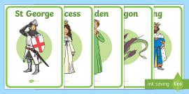 Saint George and the Dragon Story Matching Sequencing Cards