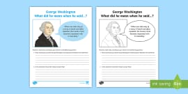 George Washington Graphic Organizer | Resources | Twinkl