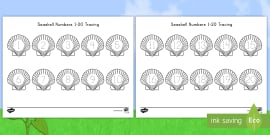 Pond Numbers 1-10 Tracing Worksheet / Worksheet