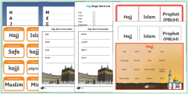 Hajj Word Mat (teacher made) - Twinkl