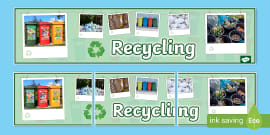 Recycling Bin Display Labels - Primary Eco Resource - Twinkl