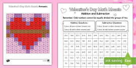 Valentine's Day Addition and Subtraction Differentiated Activity for K-2nd