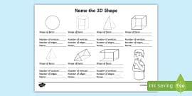 Nets of 3D Shapes Worksheet - Primary Resource