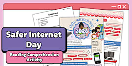LKS2 Safer Internet Day Reading Comprehension Activity
