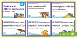 Chilli Challenge Year 6 Fractions Challenge Cards