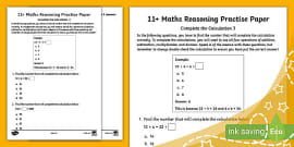 11 Plus Maths Papers | Practice Tests for Revision | Twinkl