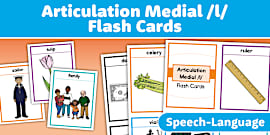 Articulation Medial /s/ Words Flash Cards for SLP