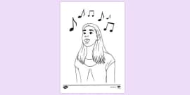 FREE! - Singing Colouring Sheet (teacher made) - Twinkl