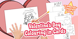 Valentine's Day Animal Pun Colouring Cards - Twinkl