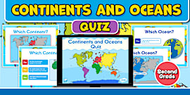 Second Grade Which Continent Am I? PPT & Google Slides Game
