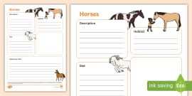 Horse Writing Template (teacher made) - Twinkl