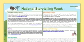 KS2 National Storytelling Week: Tell Me a Story Inspiration Activity Pack