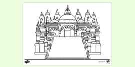 Inside of a Sikh Gurdwara Colouring Sheet (teacher made)