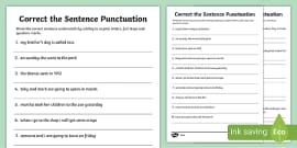 Punctuation Worksheet (teacher made)