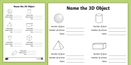 Year 5 3D Object Nets Worksheet (professor feito) - Twinkl