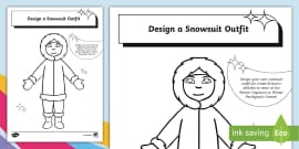 KS1, EYFS, Design Winter Olympics Ski Outfit Worksheet / Worksheet