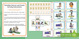 Sunrise and Sunset Activity Sheet (teacher made) - Twinkl