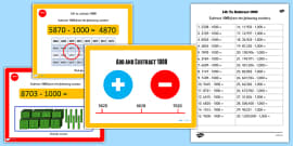 1000 More and 1000 Less Challenge Cards (teacher made)