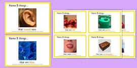 Name 5 Things Challenge Cards (teacher made)