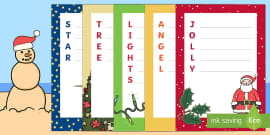 Printable Elf Acrostic Poem Template