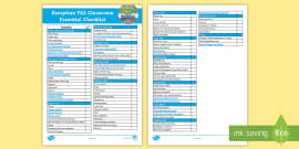 Year 1 Classroom Essentials Checklist (teacher made)