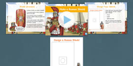 Roman Shield Design Template - Primary Resources - Twinkl