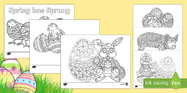 Easter Themes Colouring Pages (teacher made)
