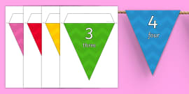 Multicoloured 0-100 on Bunting (teacher made)