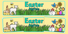 Happy Easter Display Banner (teacher made) - Twinkl