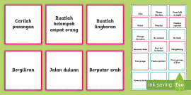 Playing Games Word Cards Pack Indonesian (teacher made)