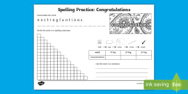 Embarrassment Spelling Practice Worksheet (teacher made)