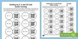 2,5 and 10 Division Challenge Worksheet / Worksheet - 2,5 and 10 Division