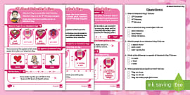 Saint Valentine Reading Comprehension Activity