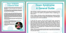 Down’s Syndrome Guidance Sheet - Teaching Resources