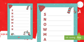 Snow Acrostic Poem Template (teacher made)