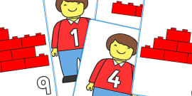 Building Brick Number Bonds to 100 Matching Activity - numbers