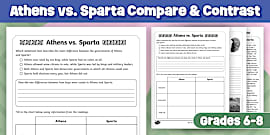 Sixth Grade Life in Athens vs. Life in Sparta Worksheet