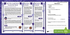 * NEW * LKS2 New Year Celebrations Around the World Comprehension