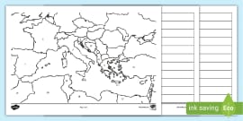Map of Greece Labelling Activity - Geography - KS2 - Twinkl