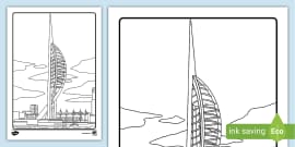 FREE! - Blackpool Tower Top Only Colouring Sheet - Twinkl