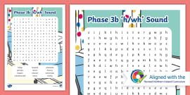 Linguistic Phonics Phase 3a 'w/wh' Sound Interactive Word Search