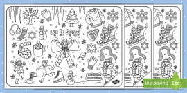 Winter Doodle Colouring Pages (teacher made) - Twinkl
