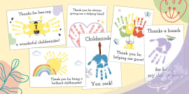 My First Day with My Childminder Handprint Poster - Twinkl