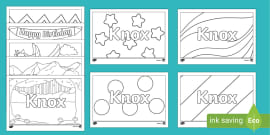 FREE! - Knox Mindfulness Name Colouring Activity - Twinkl